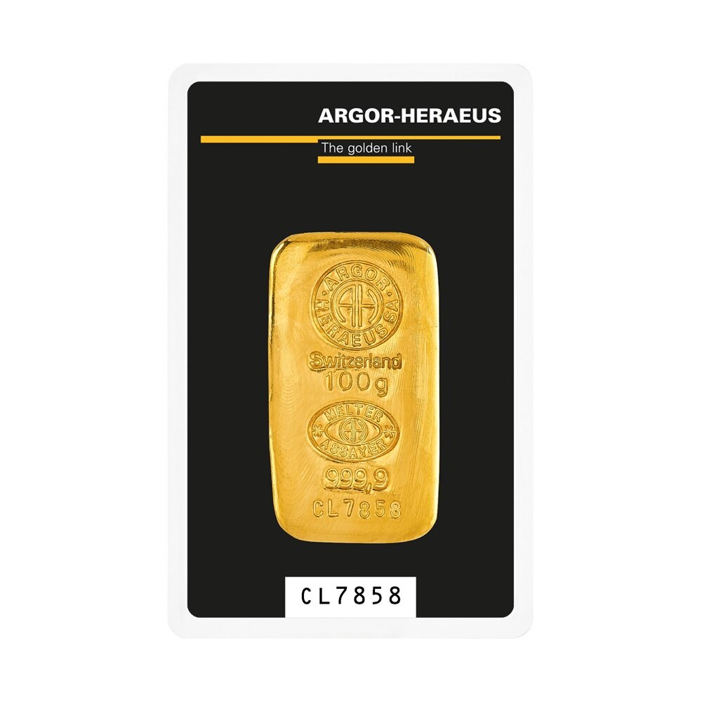 Argor-Heraeus (Svájc) 100g Argor Heraeus Goldbarren (Gussbarren)