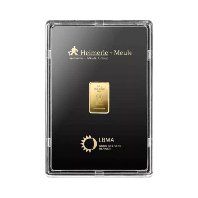 A leggyorsabban elérhető 2,5 g Valcambi/ Heimerle+Meule aranylemez